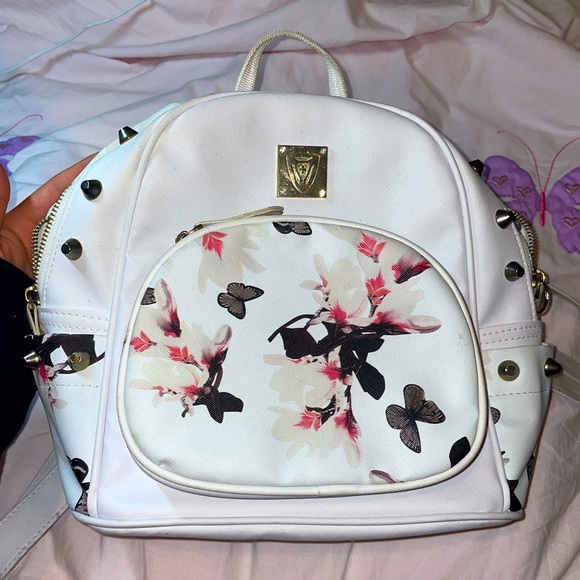 Bags | Small Backpack White With Butterfly Designs | Poshmark